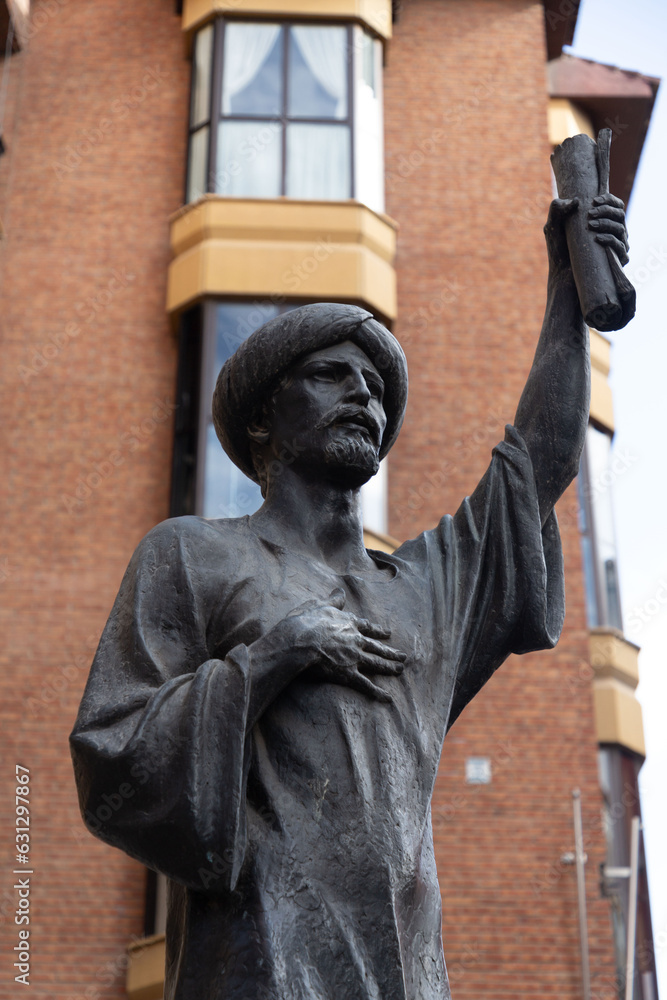 Statue of Yehuda Ibn Tibon, an Andalusian Jewish scholar who lived in ...