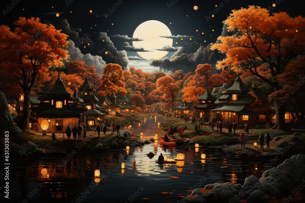 Mid autumn festival. Marking the end of the autumn harvest ...