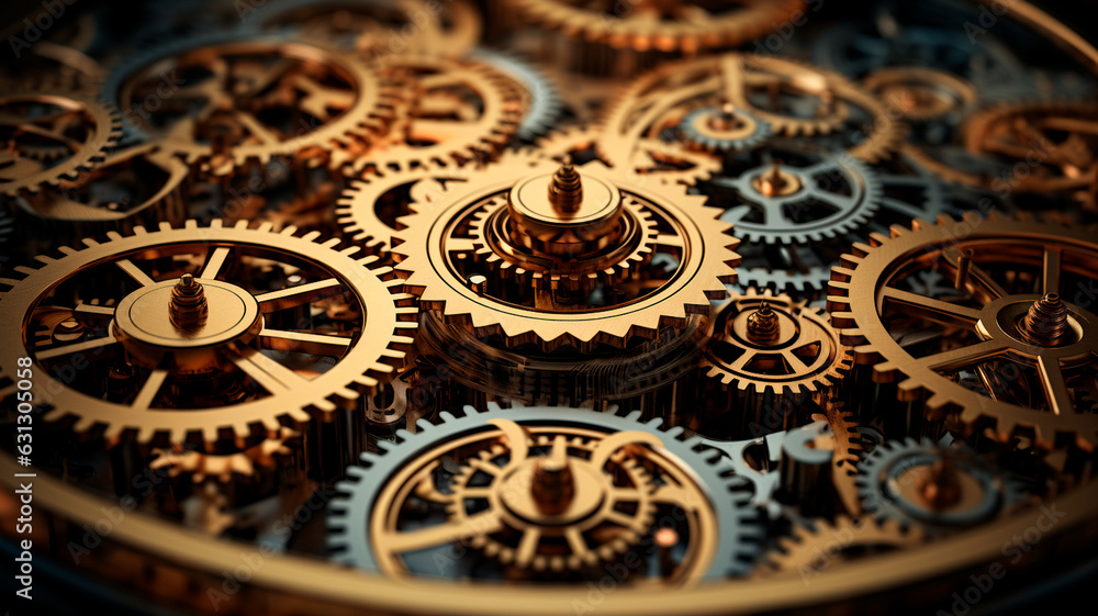time management concept. clock mechanism. time is mechanism. Generative ...