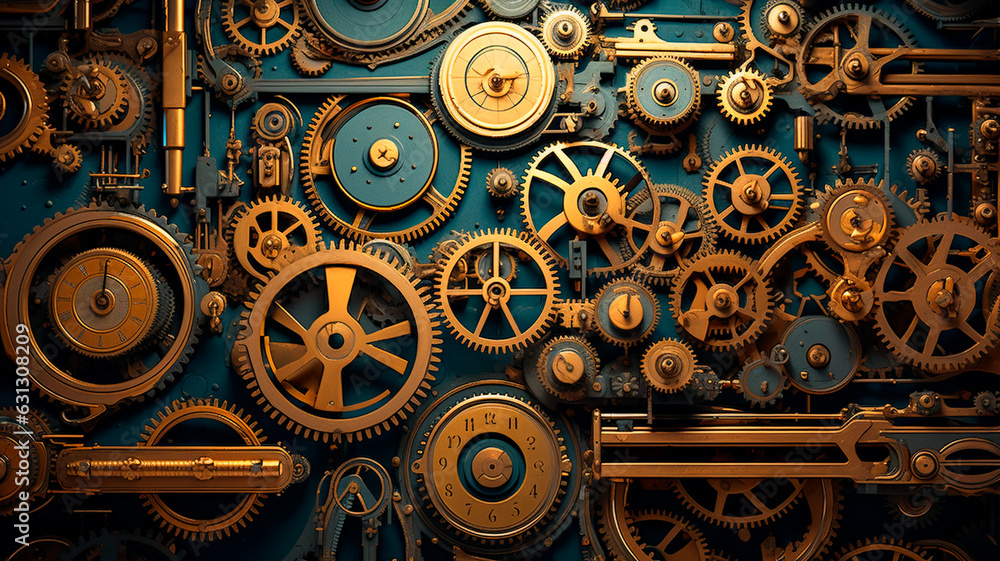 time management concept. clock mechanism. time is mechanism. Generative ...