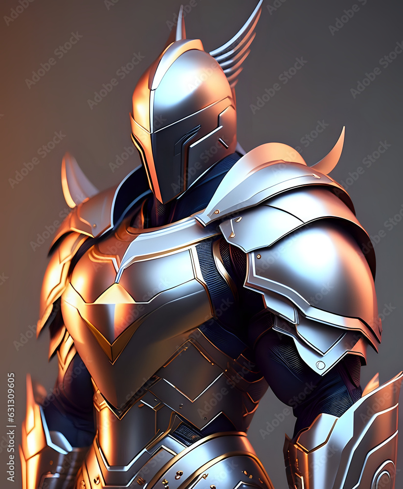 Man with helmet of angels anime line style as comic book art 4k digital ...