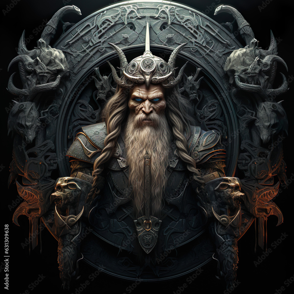 Epic High Fantasy Norse mythology Viking themed logo coat of arms ...