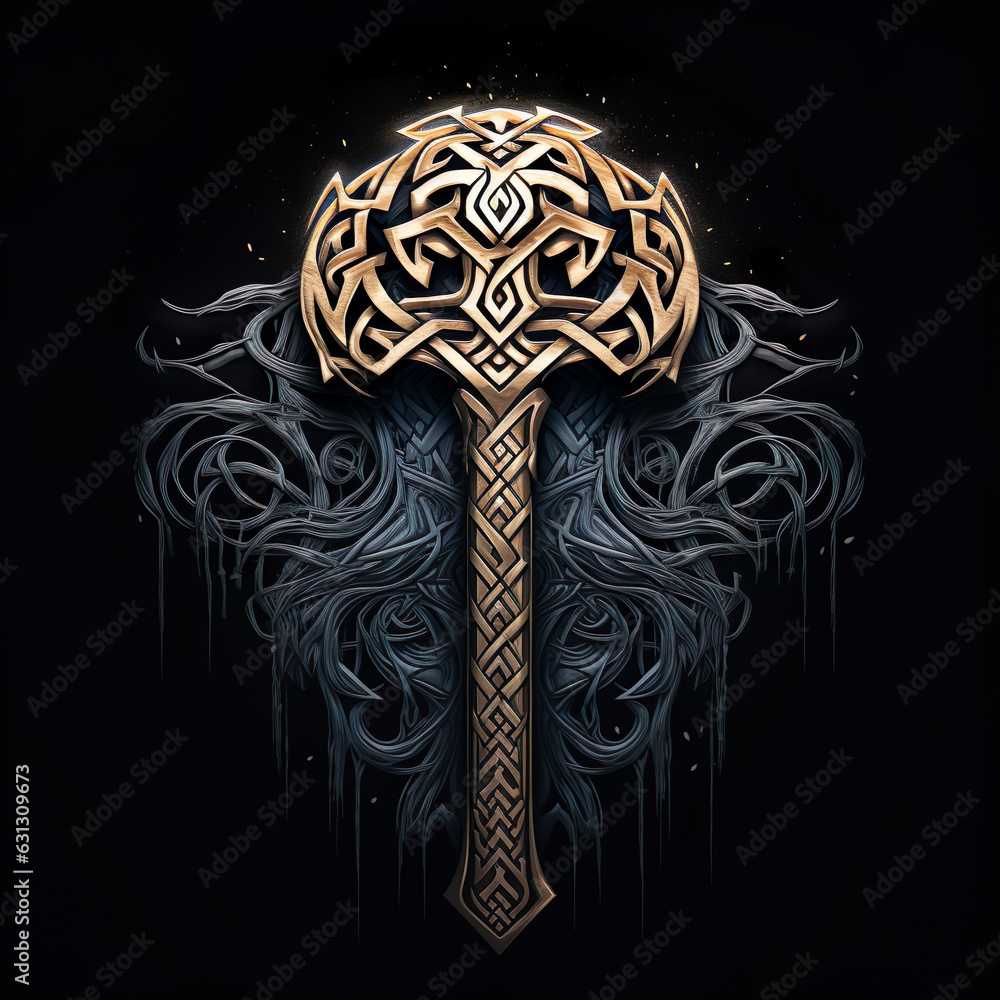 Poster Epic High Fantasy Norse mythology Viking themed logo coat of ...