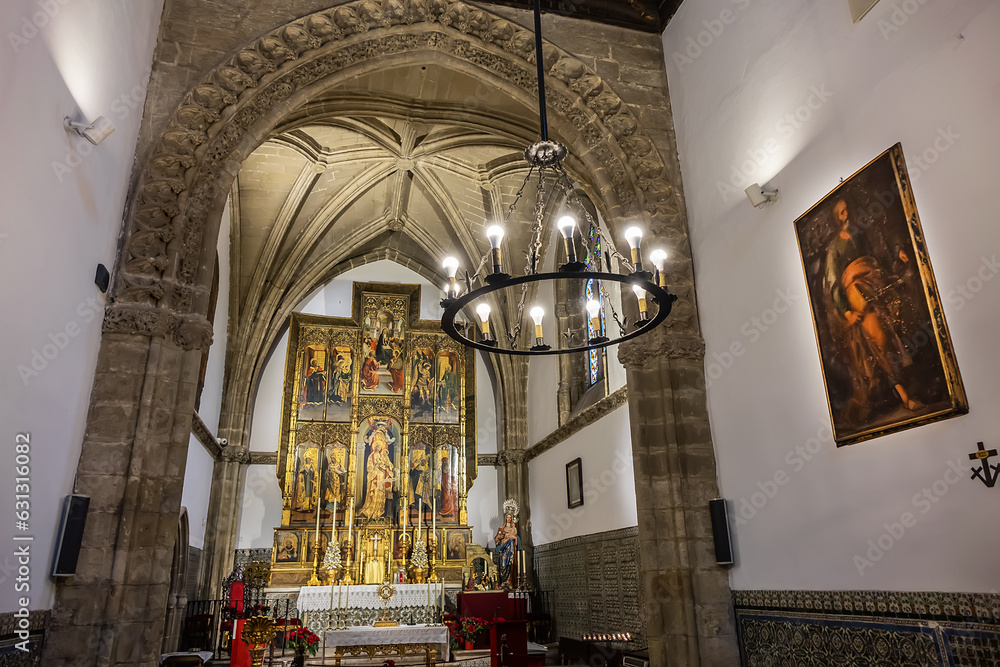 Interior of Gothic-Mudejar style Chapel of Santa Maria de Jesus ...