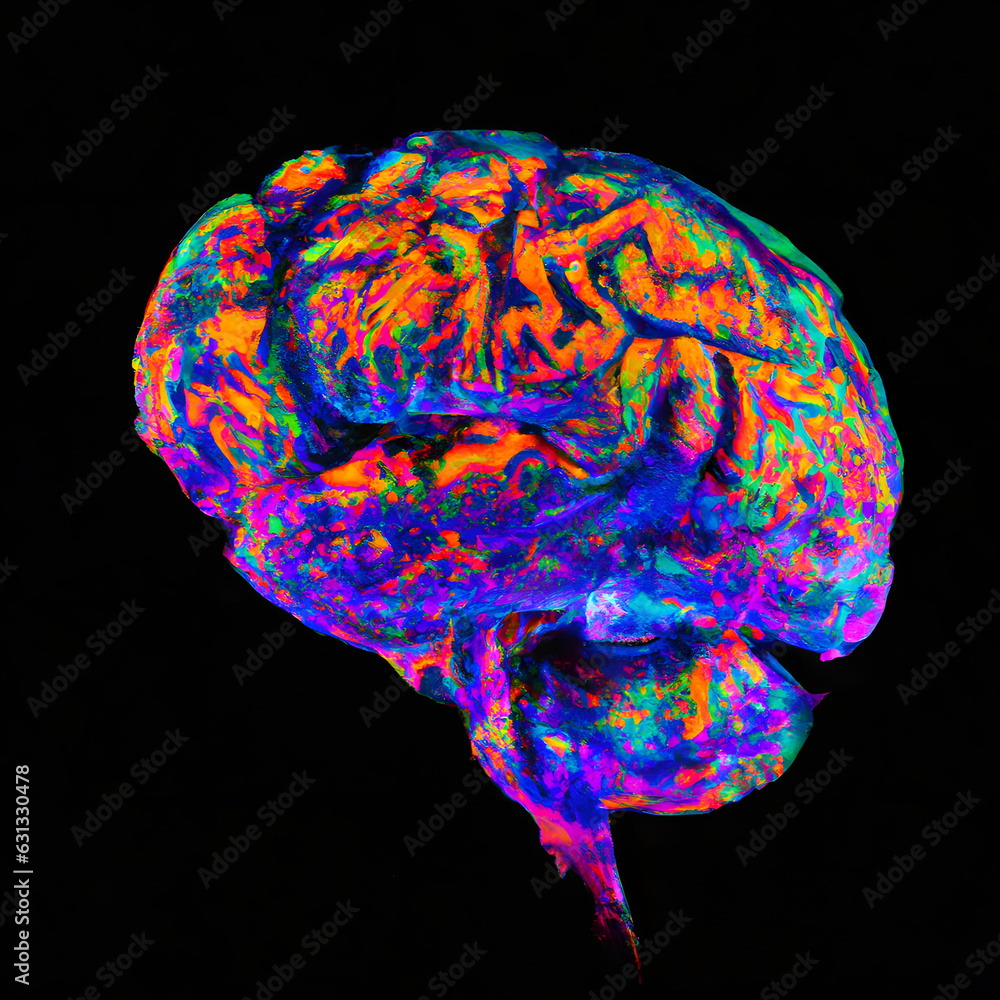 X-ray Brain Illustration Art, Anatomy of the Brain, Brain Activity ...