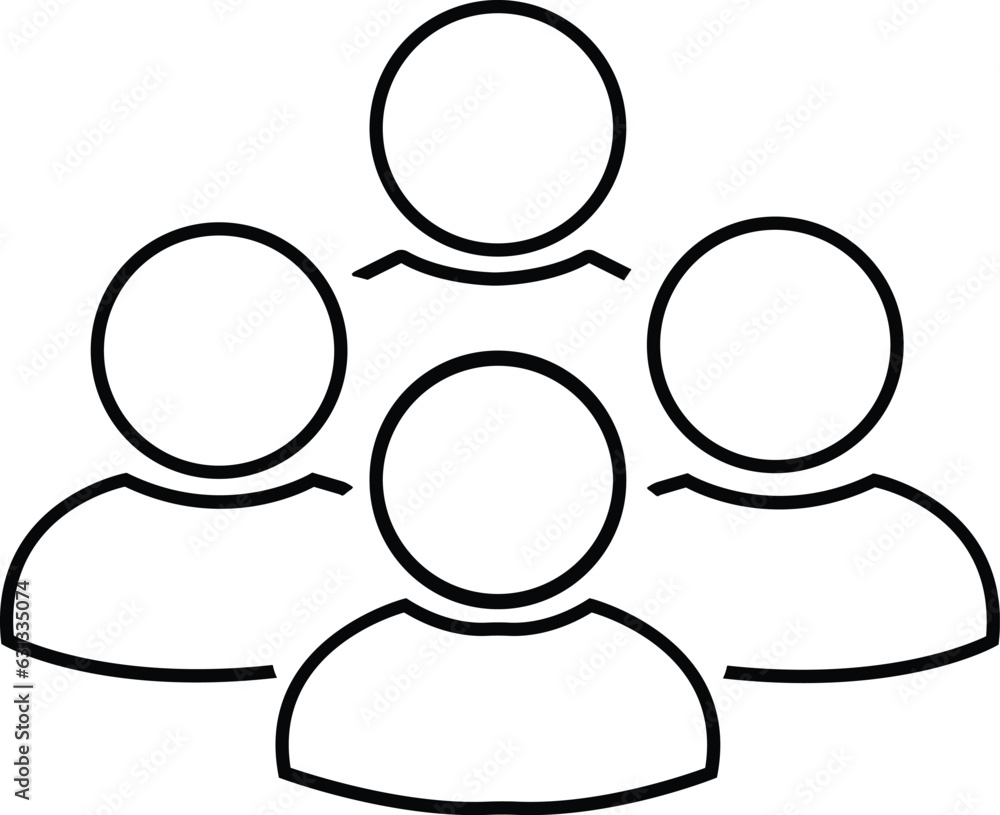 People black icons. People icons in modern simple flat and lines design ...