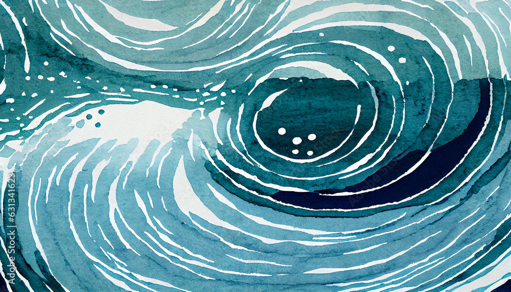 Ripples Lake ocean water wave copy space. Blue, teal, calm cartoon ...