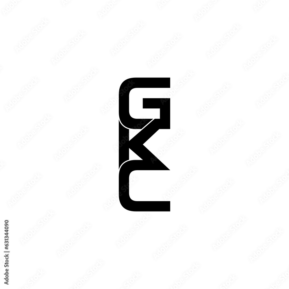 gkc typography letter monogram logo design Stock Vector | Adobe Stock