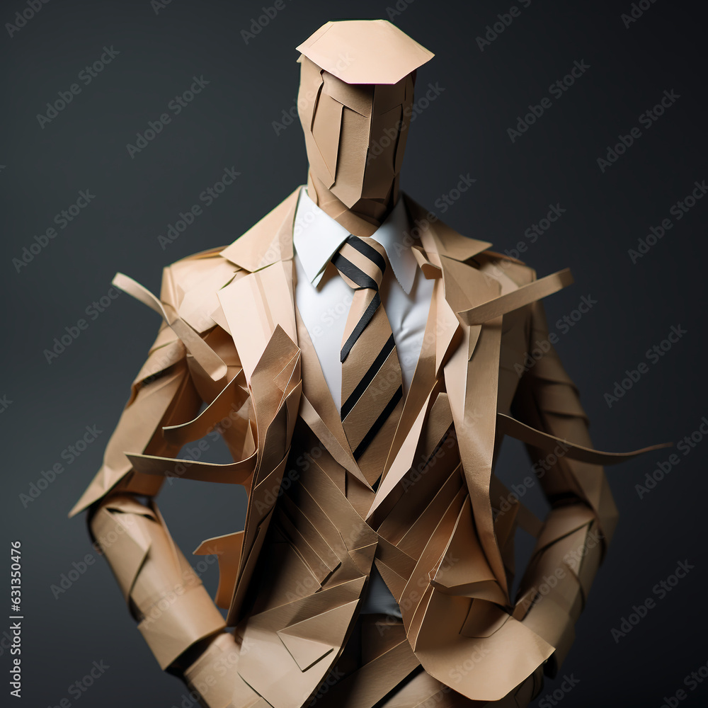 paper man. papier mache. businessman. office worker. achievement of ...