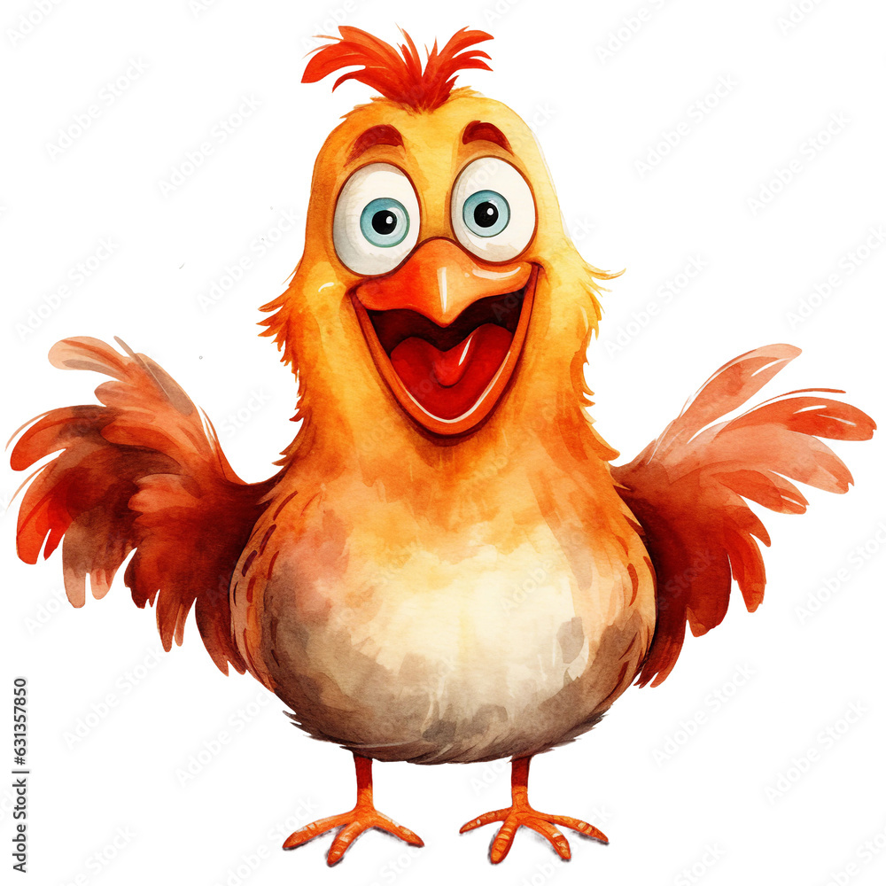 Funny farm animal cartoon chicken big eye laughing out loud happy ...