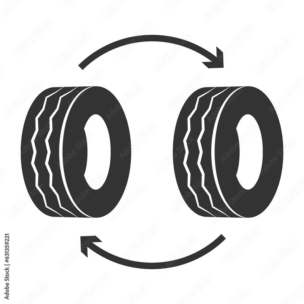 Vector illustration of change tires icon in dark color and transparent ...