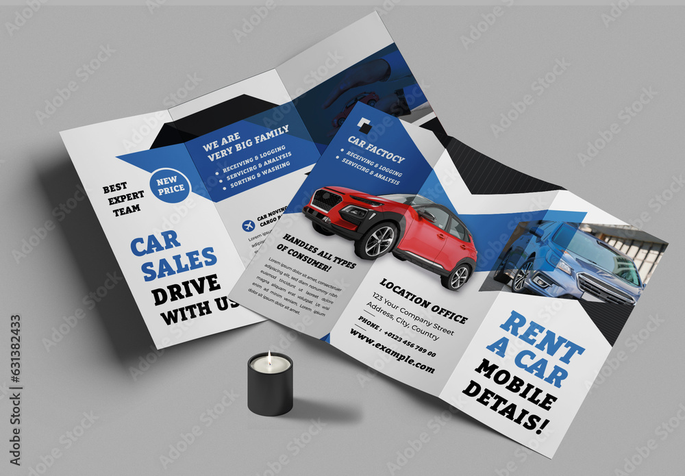 Rent A Car Trifold Brochure Stock Template | Adobe Stock