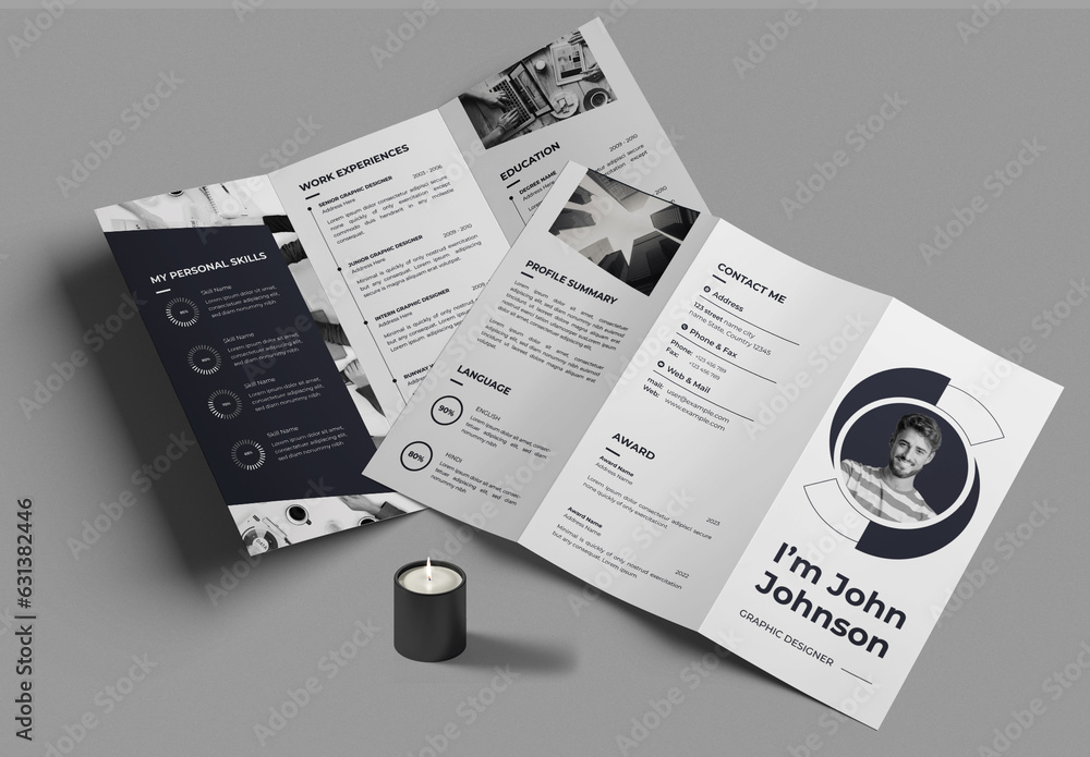 Resume Trifold Brochure Stock Template | Adobe Stock