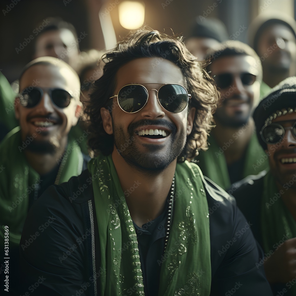 United in Joy: Image of Saudi Arabian Soccer Fans Celebrating with ...