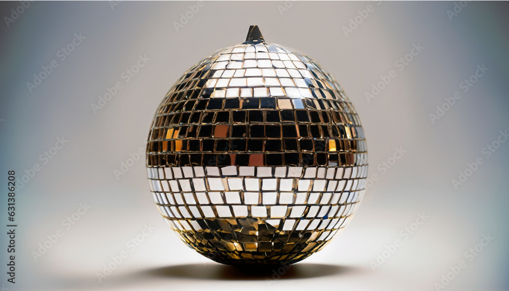disco ball isolated on black background, vibrant and energetic graphic ...