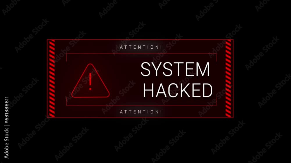 System Warning Virus sign Digital Noise Effect Screen Background. code System Error Security ...
