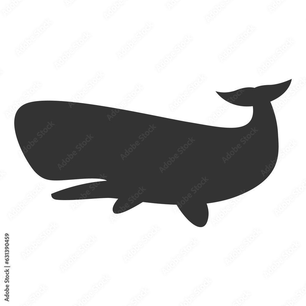 Vector illustration of whale icon in dark color and transparent ...