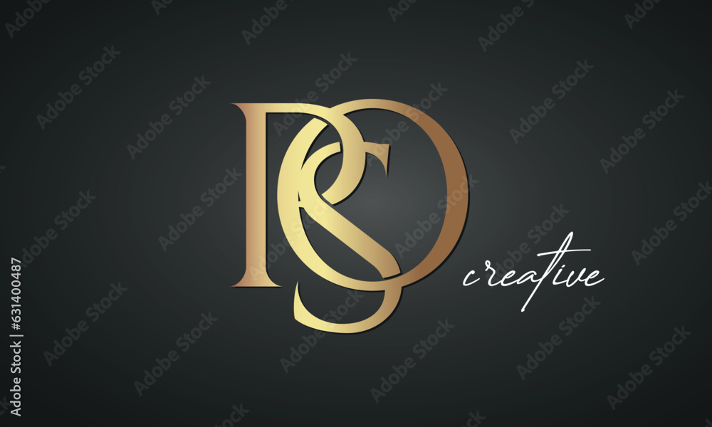luxury letters PSO golden logo icon premium monogram, creative royal ...