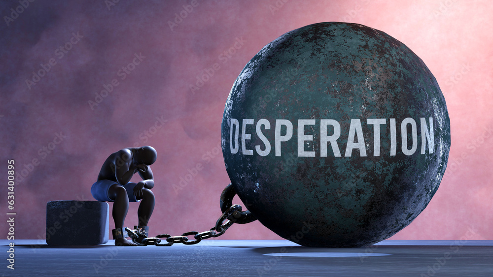 Desperation - a metaphor showing human struggle with Desperation ...