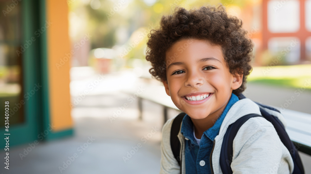 Cheerful Schoolboy at Modern School, Education and Diversity in a ...