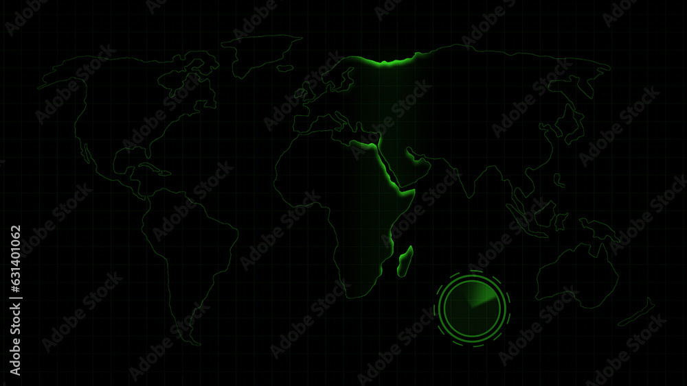 Earth World Map HUD Screen Display Graphic Element Stock Illustration ...