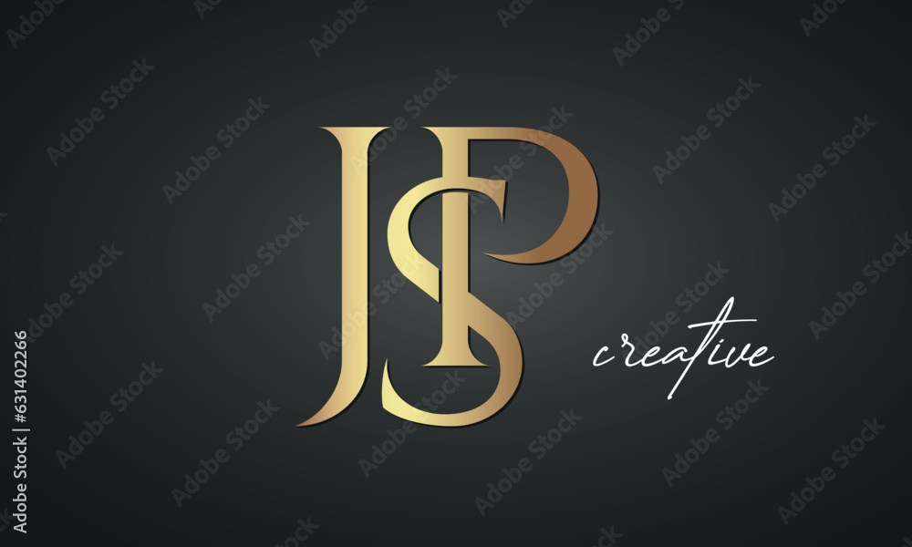 luxury letters JSP golden logo icon premium monogram, creative royal ...