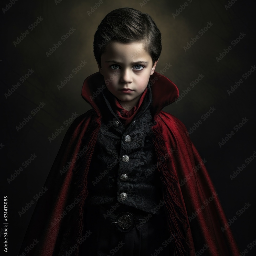Little boy dressed as a vampire. Halloween. Studio shot of little boy ...