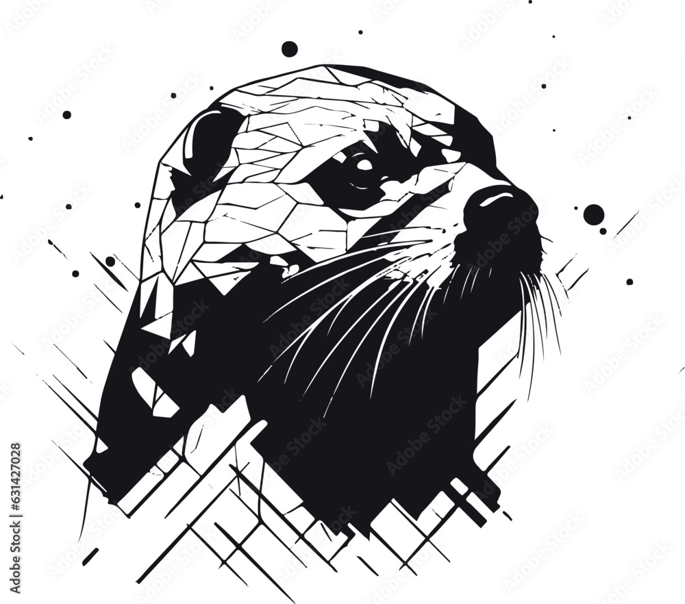 Minimalist illustration of an beaver, abstract, minimalist, clean, line ...