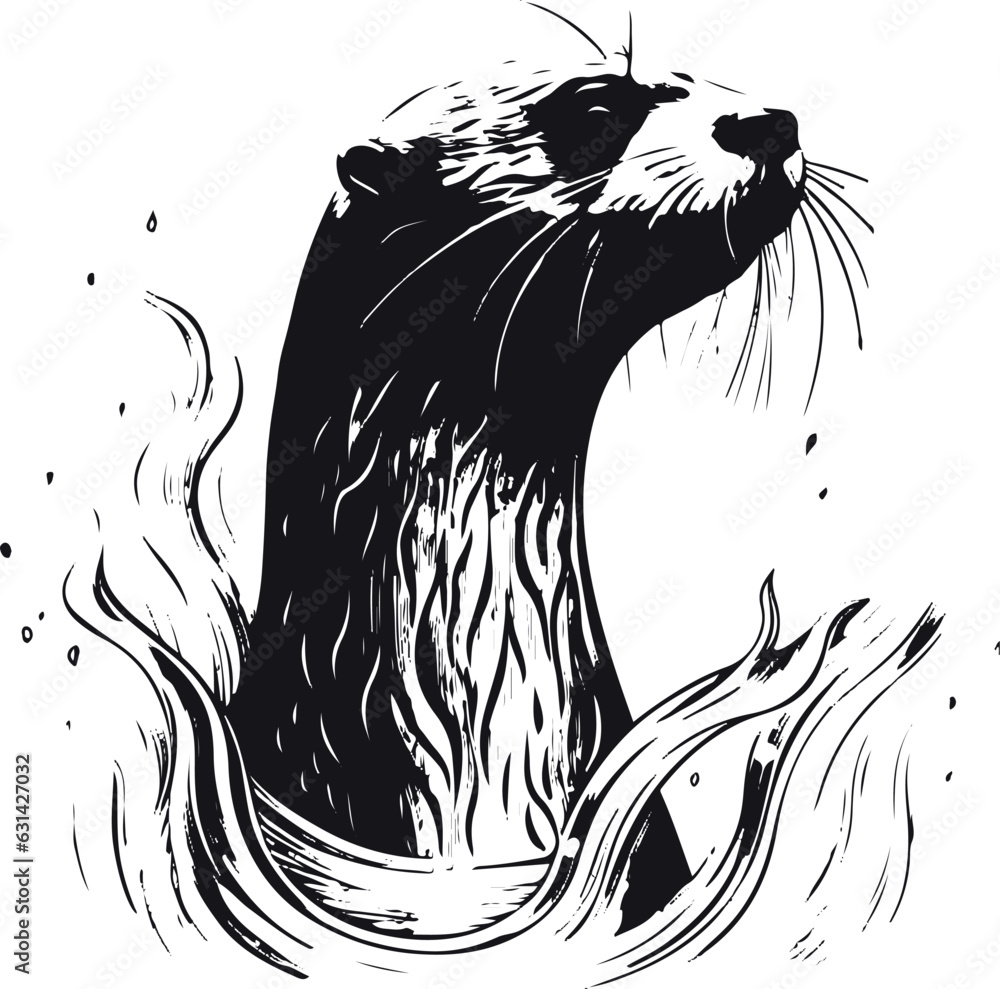 Minimalist illustration of an beaver, abstract, minimalist, clean, line ...