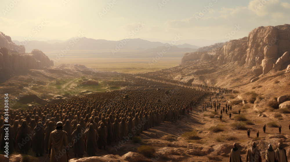 The “exodus” of the Israelites from Egypt Stock Photo | Adobe Stock