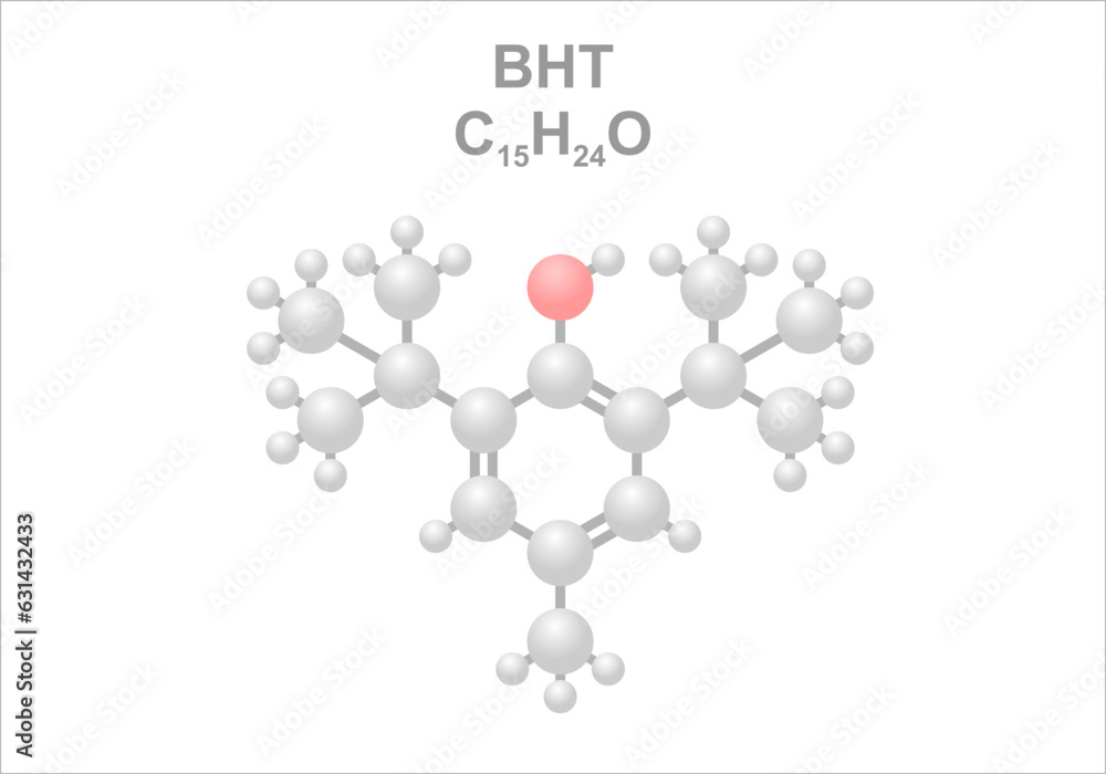 BHT. Simplified scheme of the molecule. Occurs in Phytoplankton and ...