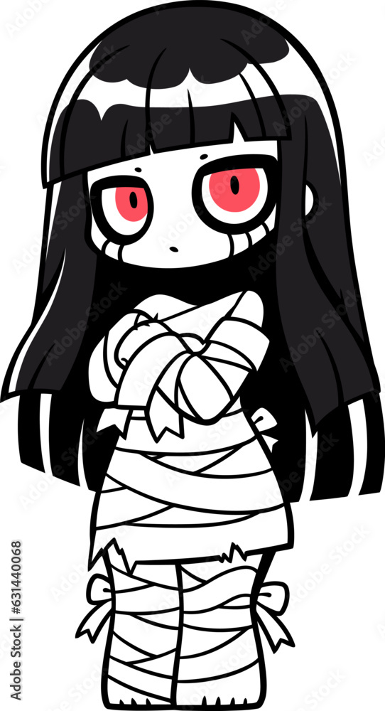 Vector Cute Zombie Girl Illustration Stock ベクター Adobe Stock