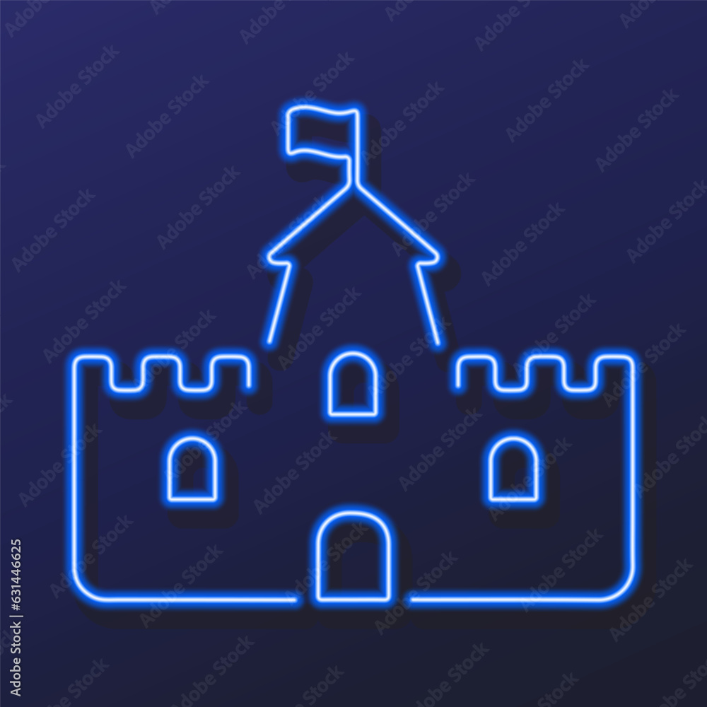 castle neon sign, modern glowing banner design, colorful modern design ...