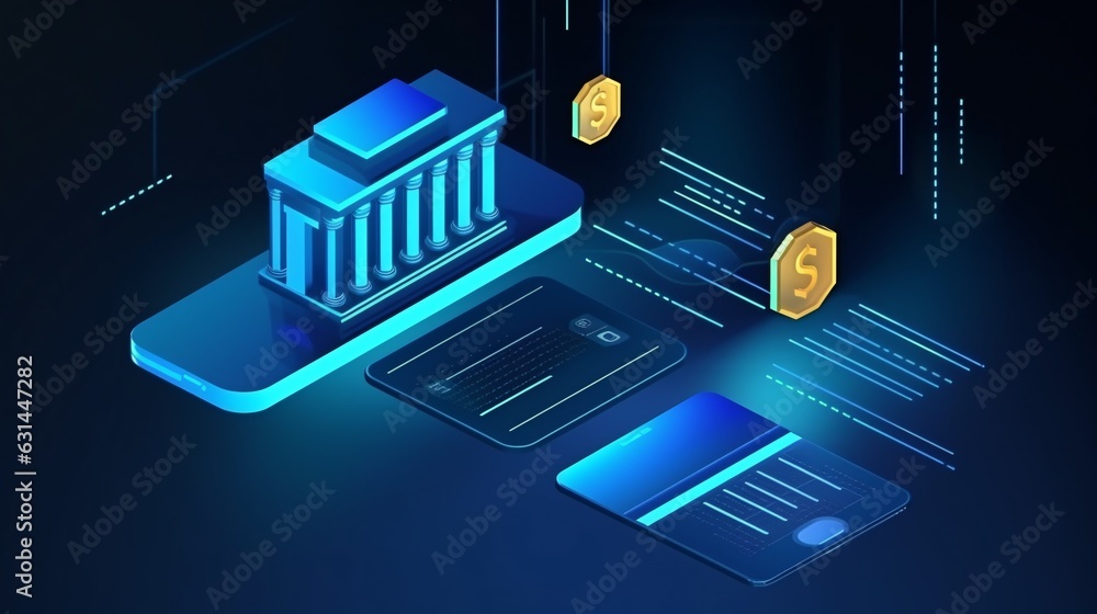 Banking and Finance concept illustration.Banking Technology concept ...