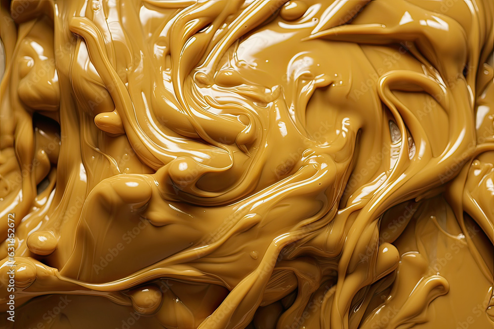 abstract liquid background, mustard yellow coloured viscous wax style ...