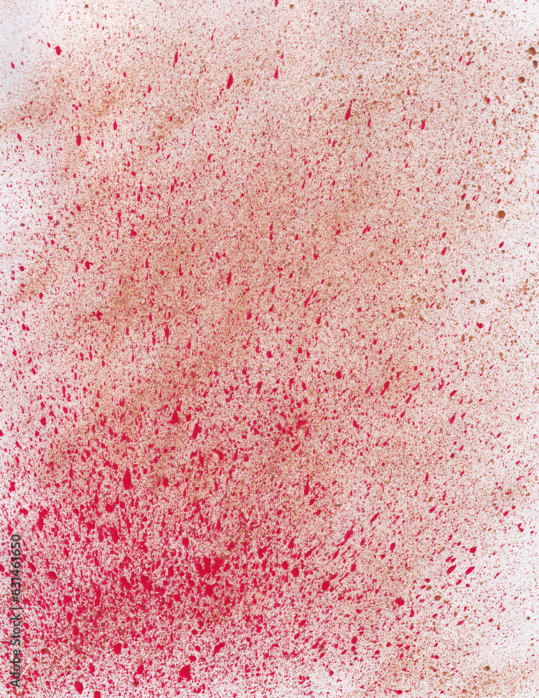 Red paint splatter on white background. Rough watercolor splash and ...