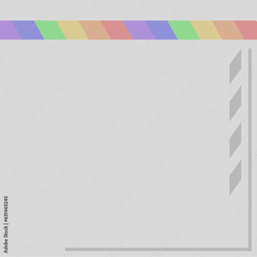 Rainbow Bar with Grey Minimal Frame Border, Abstract Template Stock ...