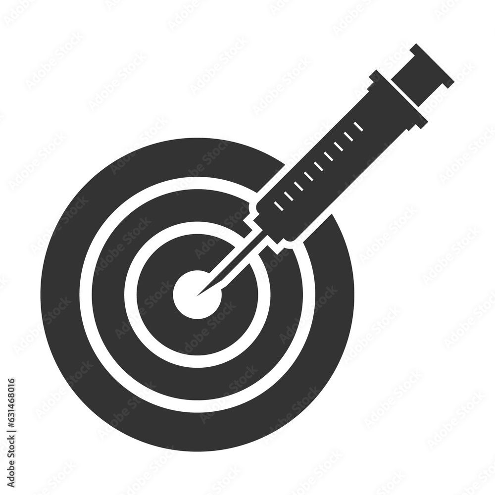Vector illustration of injection target icon in dark color and ...