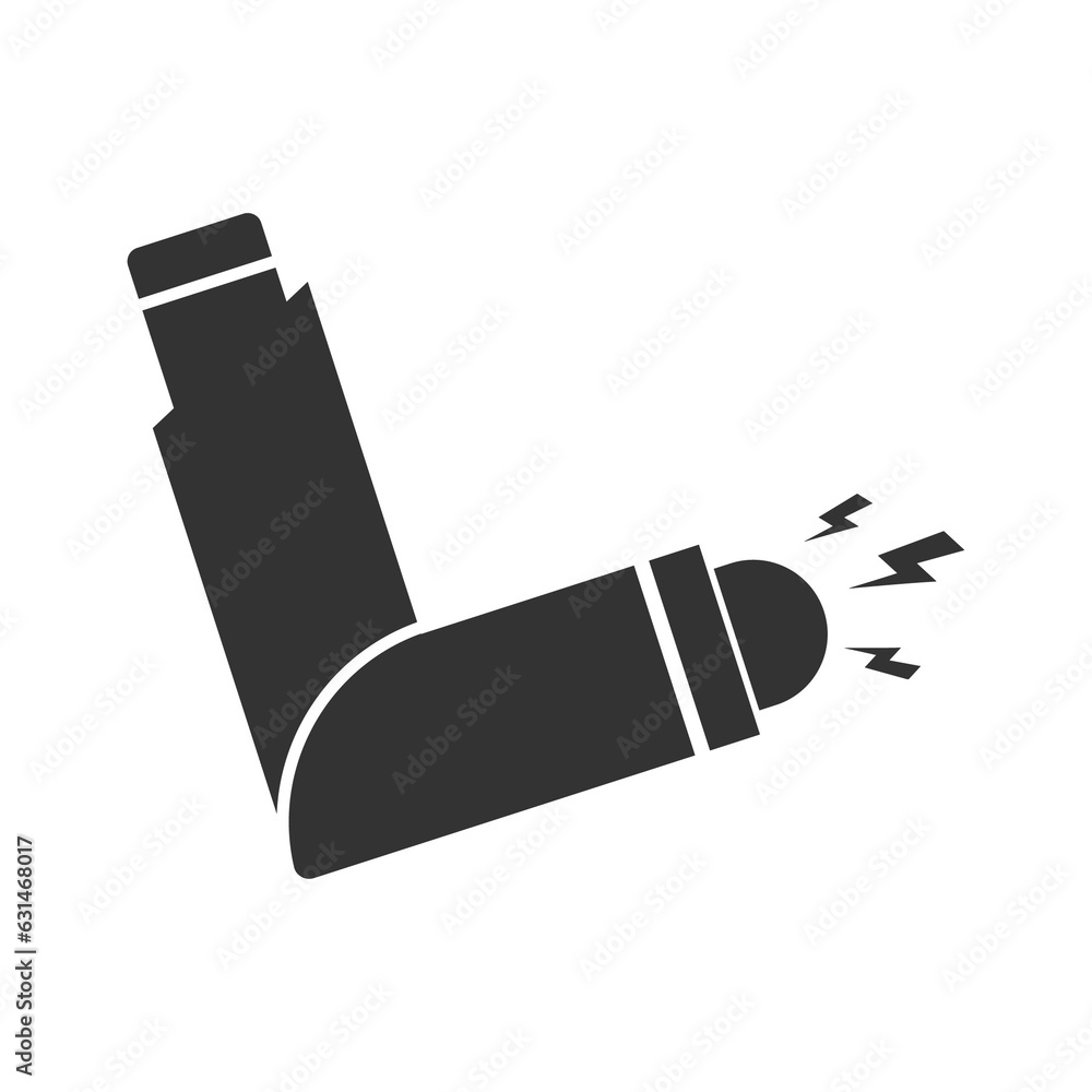 Vector illustration of inhalers icon in dark color and transparent ...