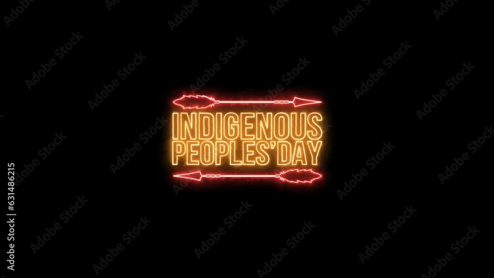 Vidéo Stock Indigenous Peoples Day Glowing Animation. concept of ...