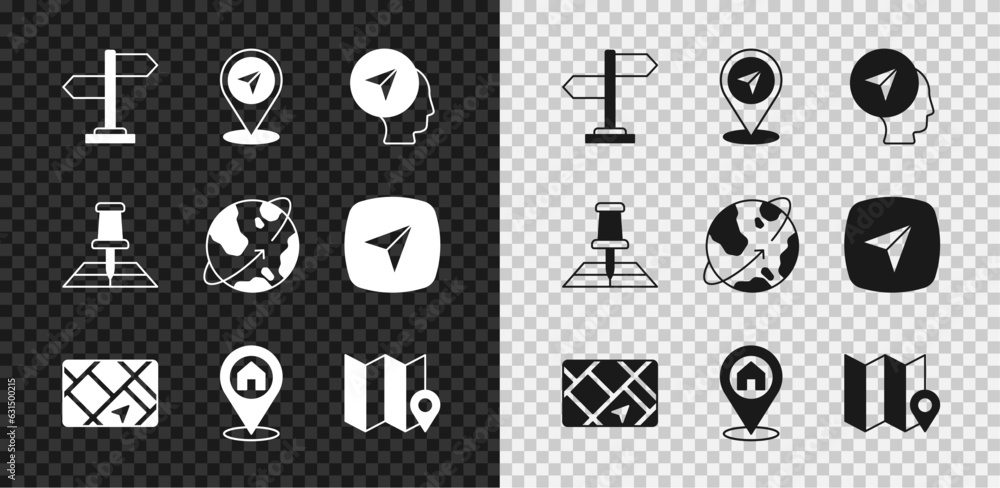 Set Road traffic sign, Map pin, marker with human, Gps device map ...