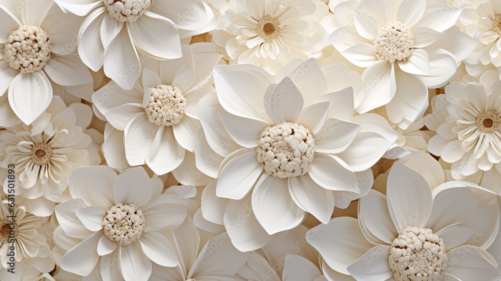 White flowers texture background. Design art Stock Illustration | Adobe ...