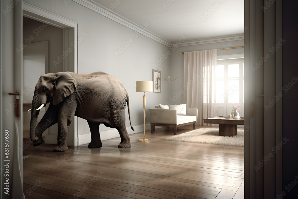 elephant in the room. Neural network generated in May 2023. Not based ...