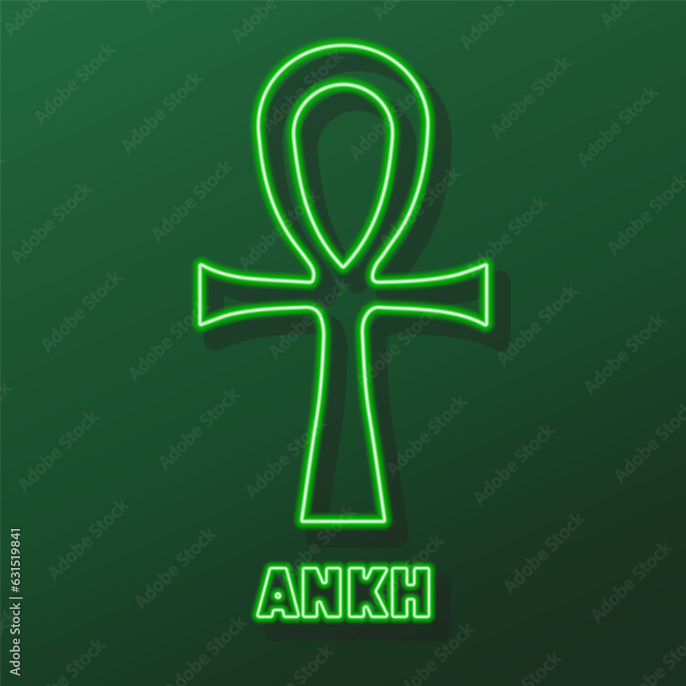 ankh neon sign, modern glowing banner design, colorful modern design ...