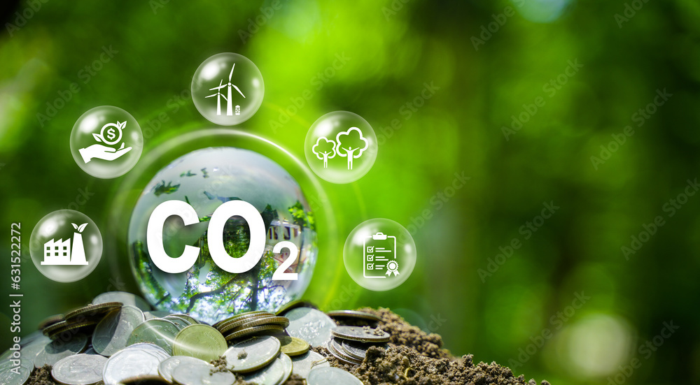 Investing Carbon Credits or CO2 Carbon Trading Certificates Sustainable ...
