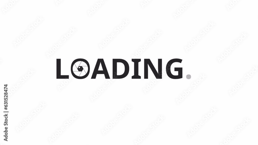 Camera lens eye bw loading animation. Photographer studio. Vision focus ...