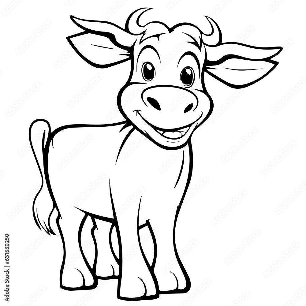 Cow coloring pages Png Stock Illustration | Adobe Stock