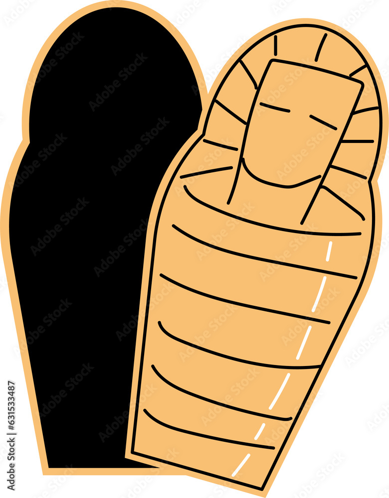 Mummy Coffin Cute Halloween Cartoon Character Flat Design Png Stock Illustration Adobe