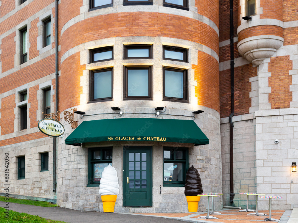 Quebec City, Quebec, Canada, August 5, 2023 - Les Glaces du Château, an ...