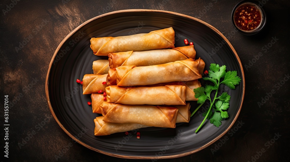 Authentic Filipino lumpia (spring rolls) Stock Photo | Adobe Stock